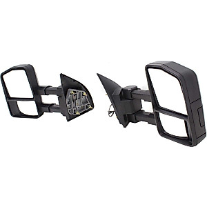 Kool Vue Mirror For 2011-2016 Ford F-250 SD With Temp Sensor Textured Black 2Pc