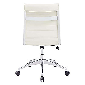 Modway Jive Ribbed Armless Mid Back Swivel Conference Chair In White