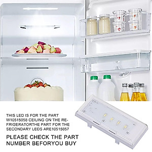 NEW W10515058 Refrigerator Freezer Main LED Light Set and Driver for Whirlpool Kenmore，with Tapered Lens and Bezel -Replaces W10465957, W10522611, WPW10515058VP