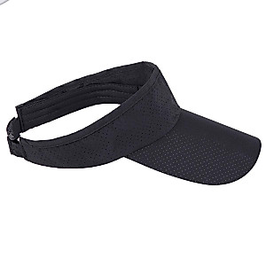 Sportmusies Sun Sport Visors Hat Fits Men Women, Running Golf Beach Cap Extra Long Brim Quick Dry Summer Black