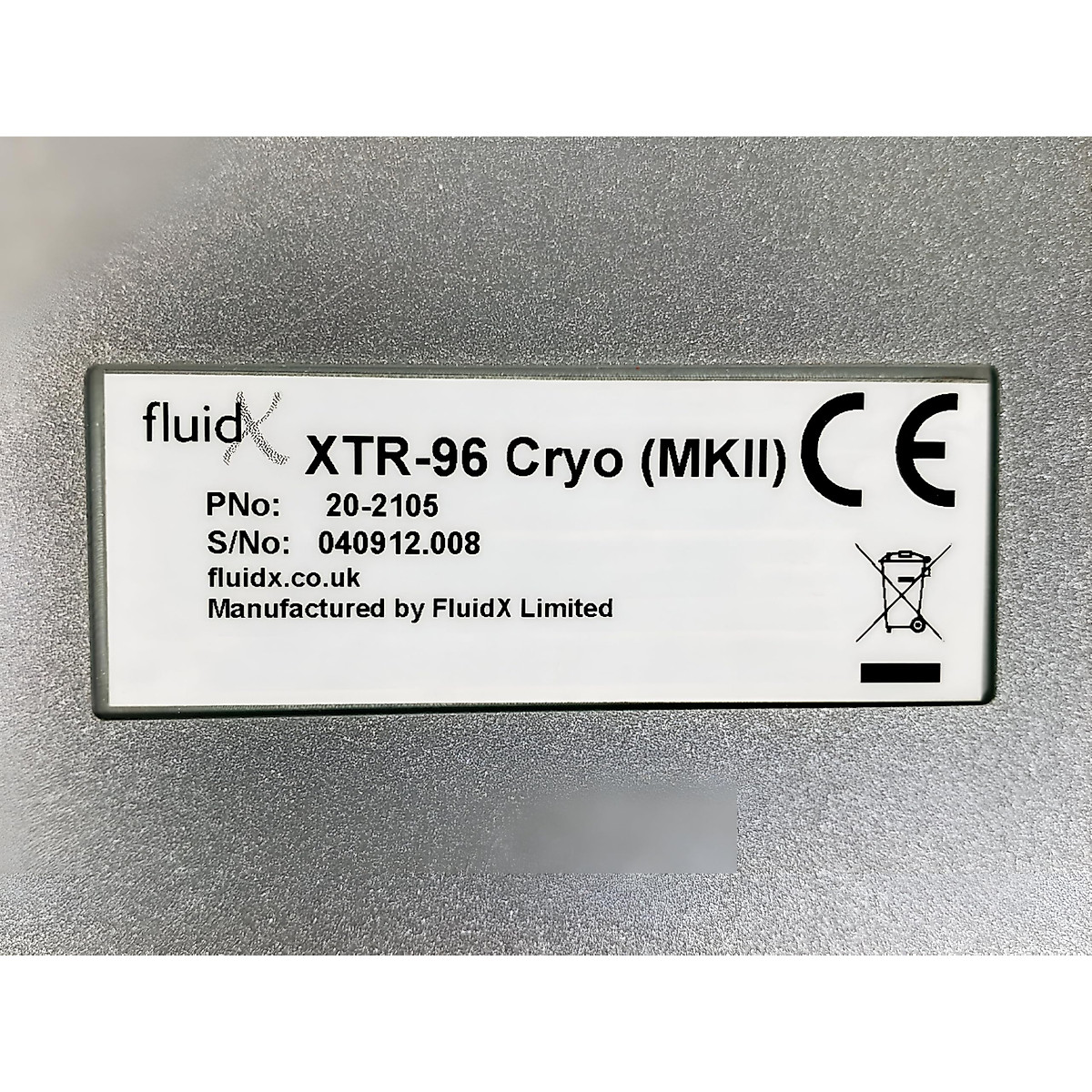 FluidX XTR-96 (MKII) P/N 20-2105 Barcode Reader Scanner