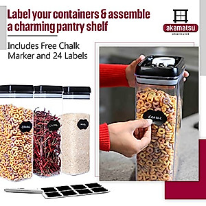 Akamatsu Homewares Set of 4 Extra Large Stackable Food Storage Containers with Airtight Sealable Lids - 110oz Kitchen Canisters for Flour Sugar Cereal Pasta Rice Dry Food - Pantry Organization and Storage - Space Saving - Rodent Proof - Smell Proof
