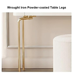 Attega Makeup Vanity Set, Vanity Table with Slate Tabletop, Dressing Table Set with Round Makeup Stool with Backrest for Bedroom