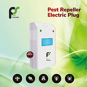 CraveGreens - Pest Soldier - Electronic Plug Ultrasonic Pest Control Repeller for Insects - White, Set of 4