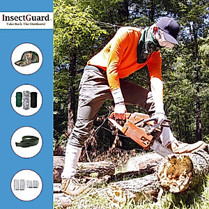 InsectGuard - Permethrin Treated Mosquitoes, Flies, Ticks & More Insect Repellent Size Adjustable Fabric Belt (Black) One Size Fits All!