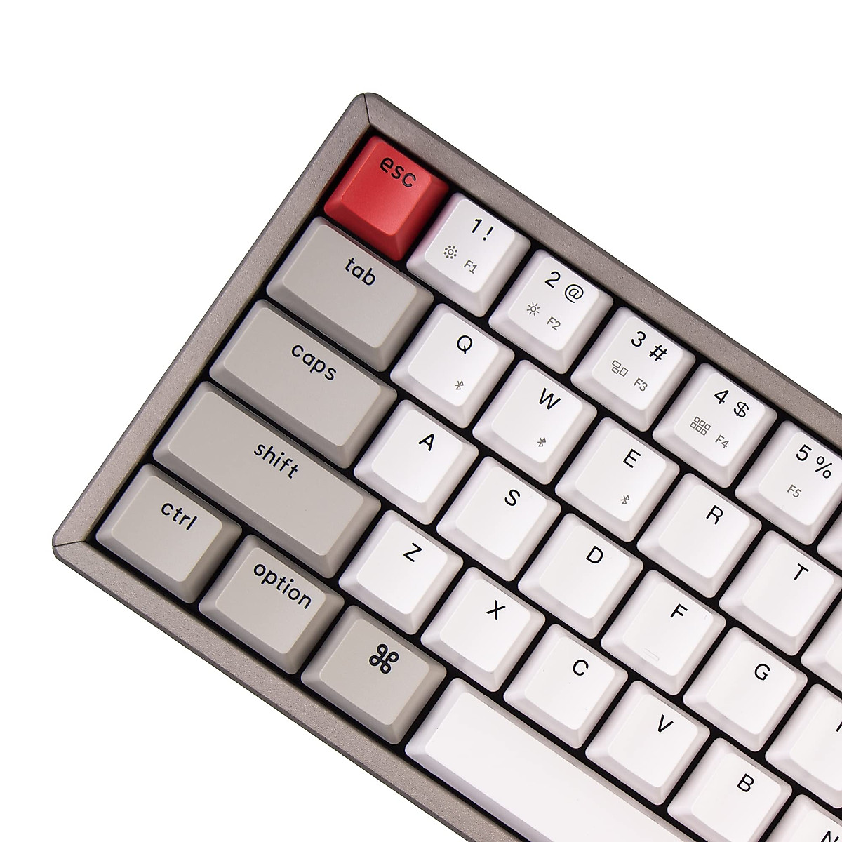 Keychron K6 68-Keys Hot-Swappable Wireless Mechanical Keyboard for Mac, 65% Compact, Bluetooth, Aluminum Frame, Wired Gaming Keyboard for Windows Non-Backlit with Keychron Red Switch