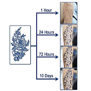 Aresvns Semi Permanent Sleeve Tattoo for Men and women, Realistic Temporary Tattoos Japanese Full Arm Waterproof & Long-Lasting 2-3 Weeks (pattern01) Christmas Gift