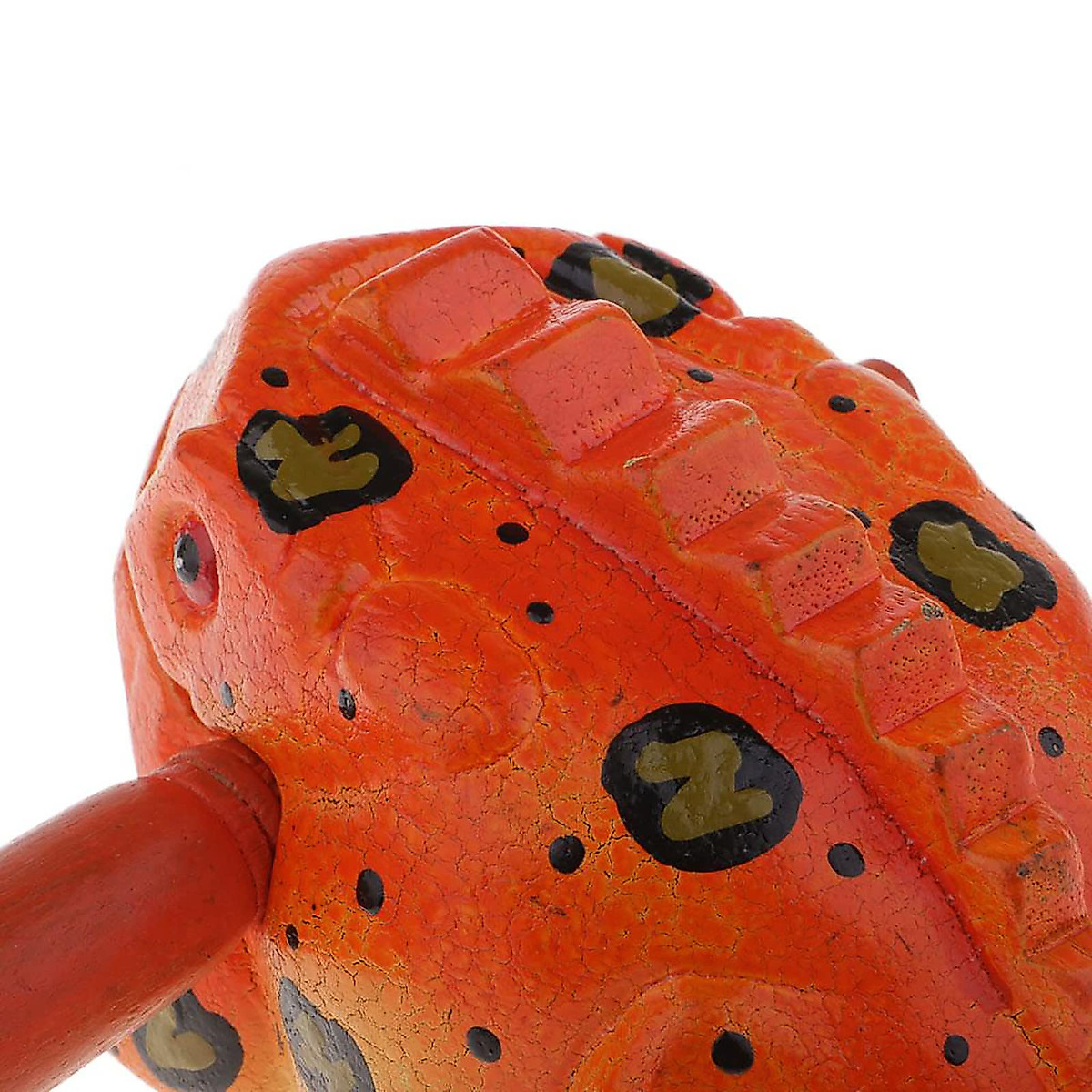 3.5" Wooden Frog Guiro Rasp Instrument - Percussion Musical Tone Block Craft (Painted Orange)