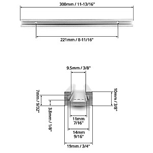 QWORK 12" T-Track, 4 Pack Aluminum Double Track with Mounting Holes for Woodworking