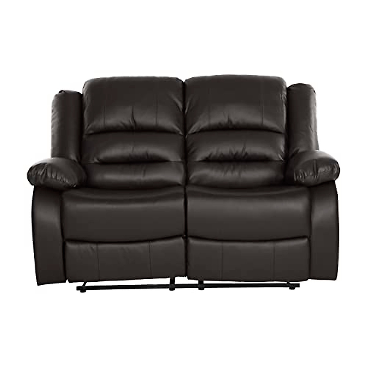 Lexicon Azrael Faux Leather Double Manual Reclining Loveseat, 62" W, Brown