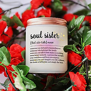Soul Sister Gifts for Women Lavender Candle Gift to My Soul Sister Friend BFF Colleague Mother's Day Valentine's Day Christmas Gifts for Co-Worker Boss Scented Candle