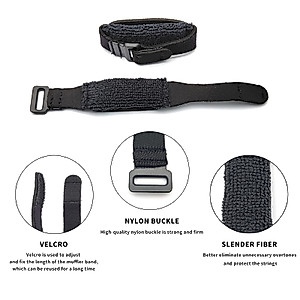 SAPHUE 2PCS Guitar String Mute Damper,Guitar String Cover Tape, Adjustable Bass Mute, Fingerboard Mute Tape, Musical Instrument Accessories（Black）