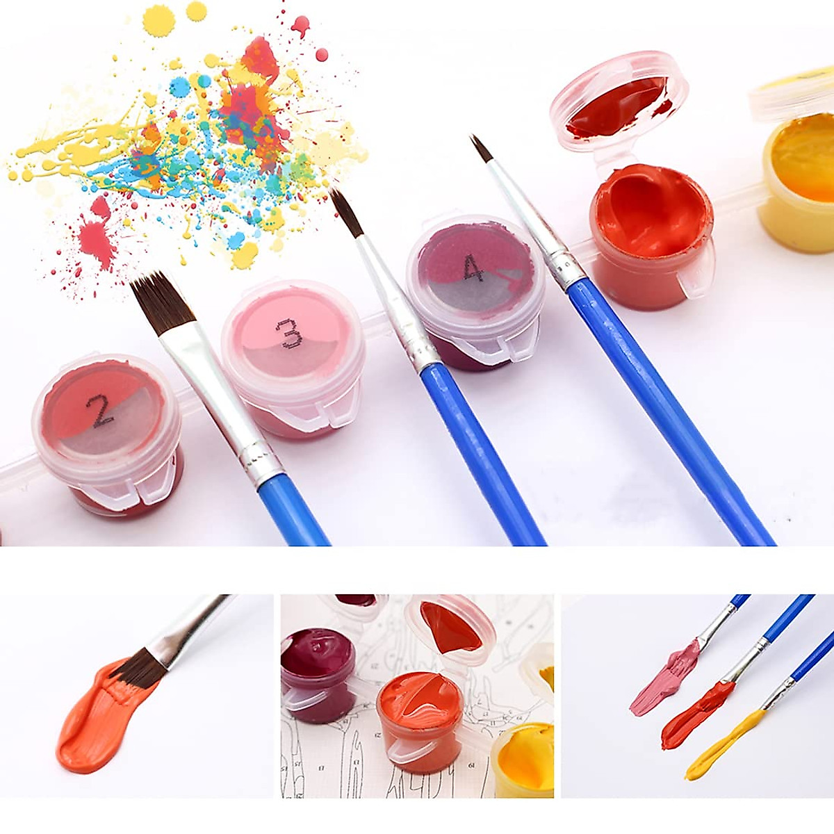 MONDART Paint by Numbers for Adults Beginners Kits DIY Oil Painting Kit Canvas Acrylic Pigment Arts Craft for Home Wall Decor Christmas Gift-Puppies and Ducks 16x20 Inch (NO Frame)