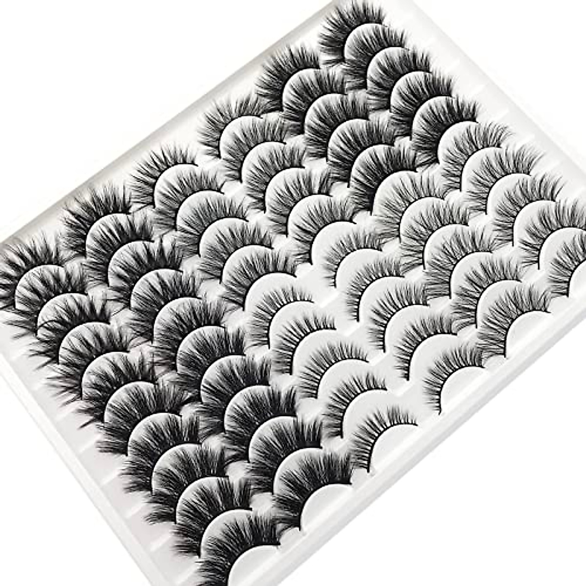 30 Pairs 20MM False Eyelashes pestañas Wholesale 6 Styles Mixed Lashes 3D Fluffy Volume Dramatic Faux Mink Eyelashes Pack（303）