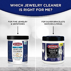 Weiman Jewelry Cleaner Liquid â€œ Restores Shine and Brilliance to Gold, Diamond, Platinum Jewelry and Precious Stones â€œ 6 Ounce