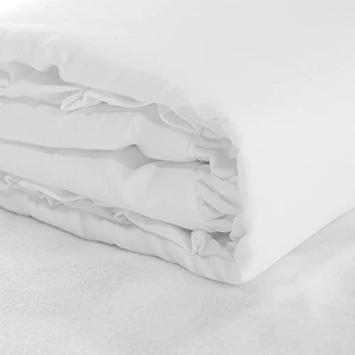 Sahaler Blush Coral Pink Ruffle Crib Quilt Baby Girl Bedding Blanket Comforter Nursery Boys Girls Quilt (White Ruffle Blanket)