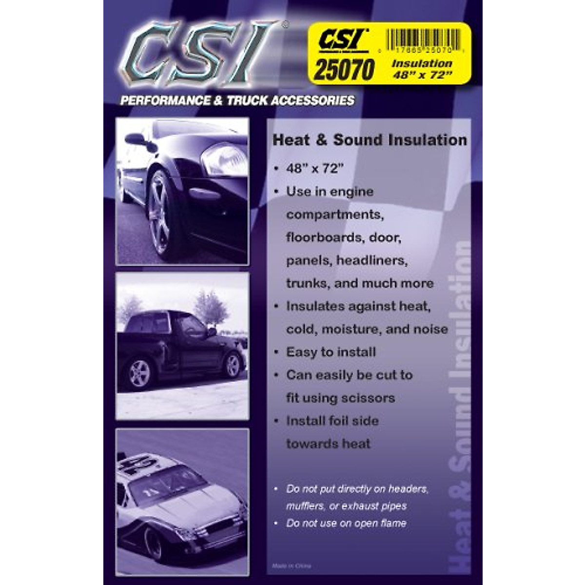 CSI 25070 Heat Shield Insulation: 4 ft x 6 ft