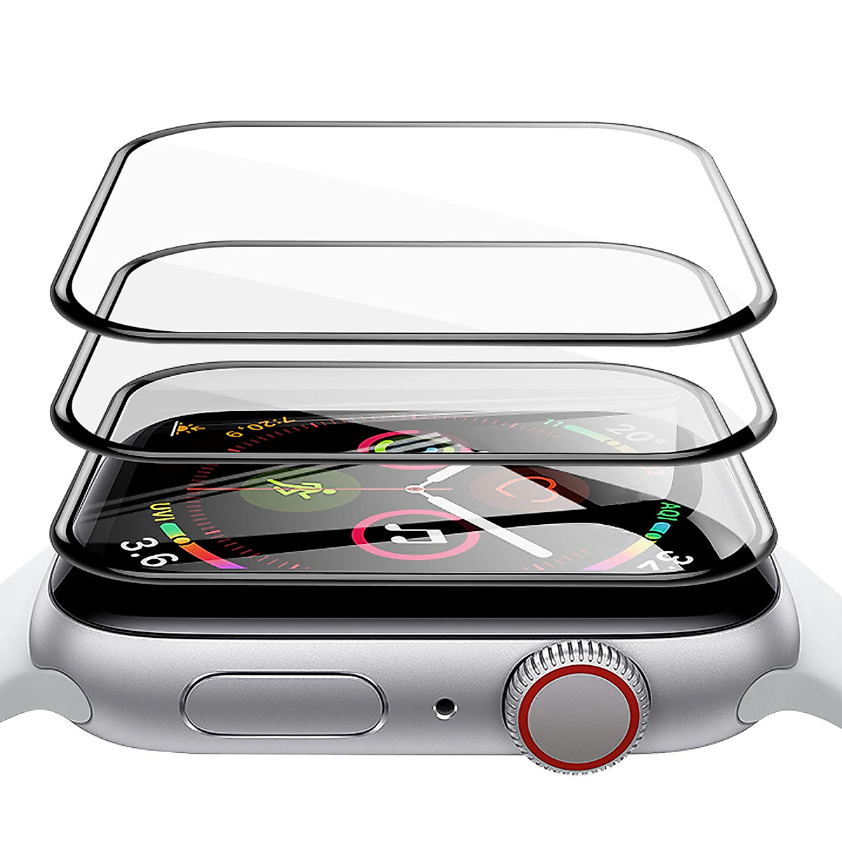 [3 Pack] for Apple Watch Screen Protector 44mm Series 6/SE/5/4 Screen Protector Full Coverage Anti-Scratch and Anti-Fingerprint Bubble-Free for Apple Watch 44mm HD Screen Protector (Transparent)