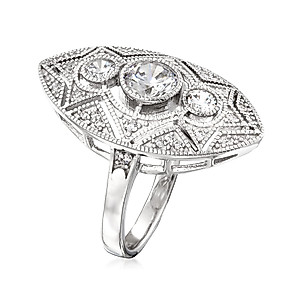 Ross-Simons 1.30 ct. t.w. CZ Trio Ring in Sterling Silver. Size 7