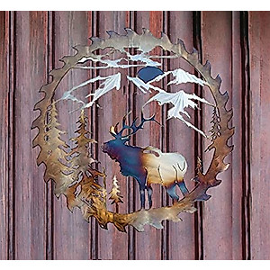 MEIJ-HC Metal Elk Wall Decor Deer Home Art Art Sculptures for Bedroom Living Room farmhouse school Wall Hanging Ornament Statues, 9.8 IN