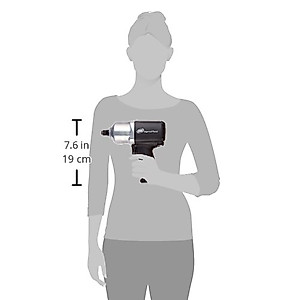 Ingersoll Rand Edge Series EB2125X 1/2" Composite Air Impact Wrench, 690 ft lbs Max Reverse Torque, Lightweight, One Hand Forward/Reverse Switch, Black Silver