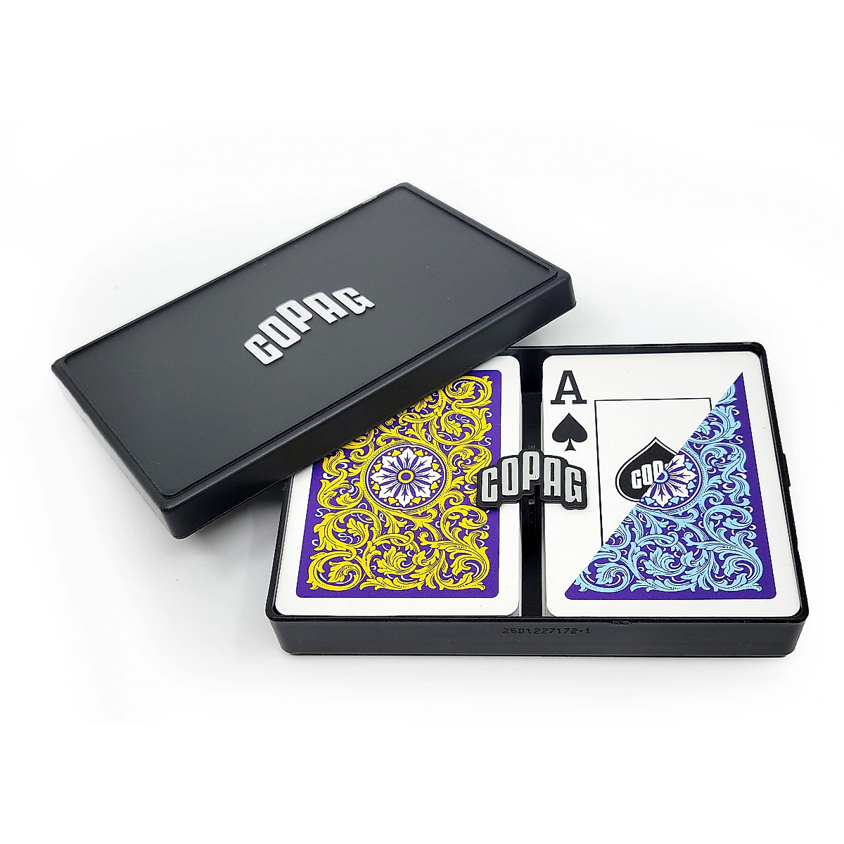 Copag 1546 Neoteric Design 100% Plastic Playing Cards, Poker Size (Standard) Violet/Yellow/Blue (Jumbo Index, 1 Set)