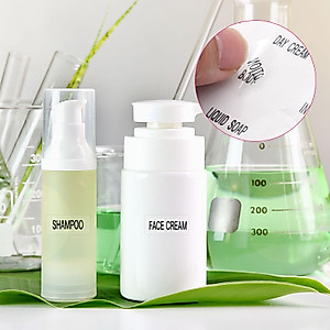 HVSWLY 300 PCS Waterproof Labels for Travel Size Bottles,Clear Bathroom labels and Beauty Organization Labels,Travel Bottle Labels for Shampoo Conditioner Lotion Cream