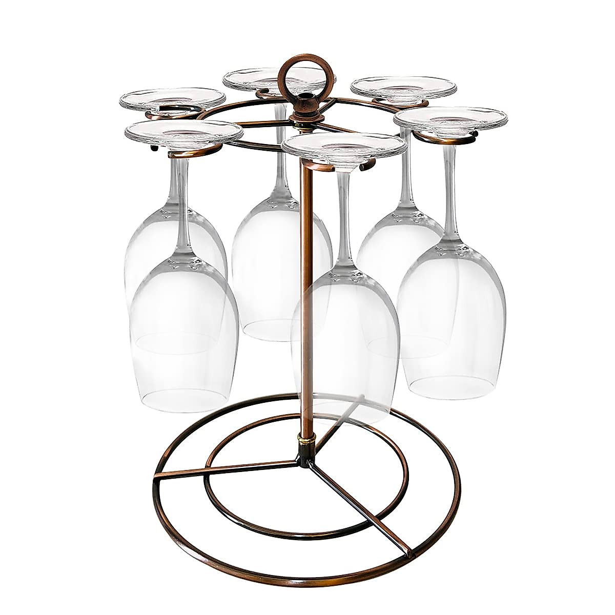 GeLive Flight Wine Server Stand Glasses Display Holder Tree Stemware Rack Hanger Organizer for Wine Tasting Party Bar Decoration Bronze