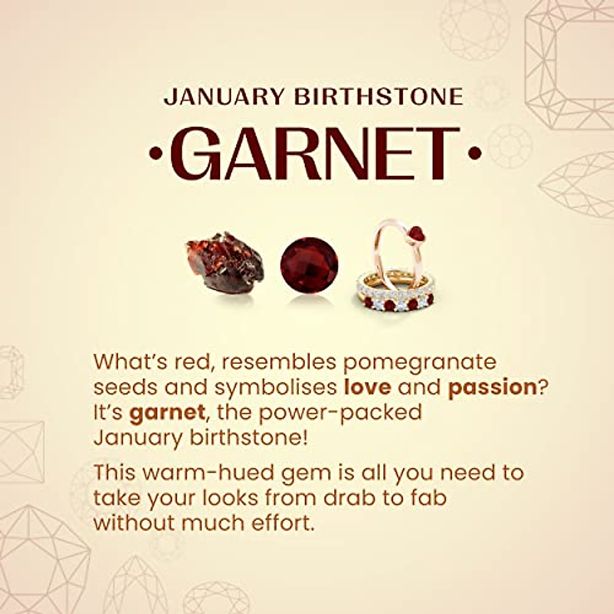 Angara Natural Garnet Solitaire Pendant Necklace for Women in 14K Yellow Gold (Grade-A | 8mm) January Birthstone Jewelry Gift for Women | Birthday | Wedding | Anniversary