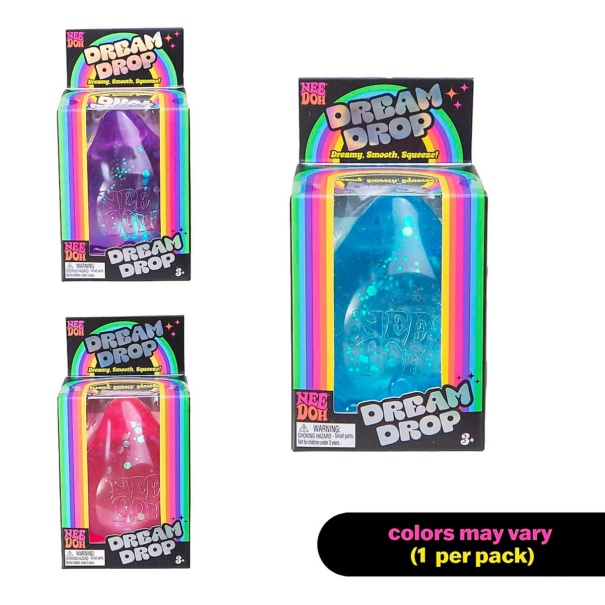 Schylling NeeDoh Dream Drop - Sensory Squeeze Toy with Dreamy Smooth Squeeze - 3" Tall - Color May Vary (Pack of 1)