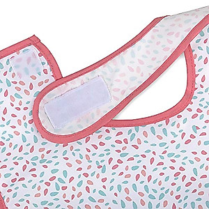 6 Pack Adjustable Waterproof Baby Bibs with Food Catcher Pocket - Pocket Bibs with Snaps for Babies, Toddlers, Infants