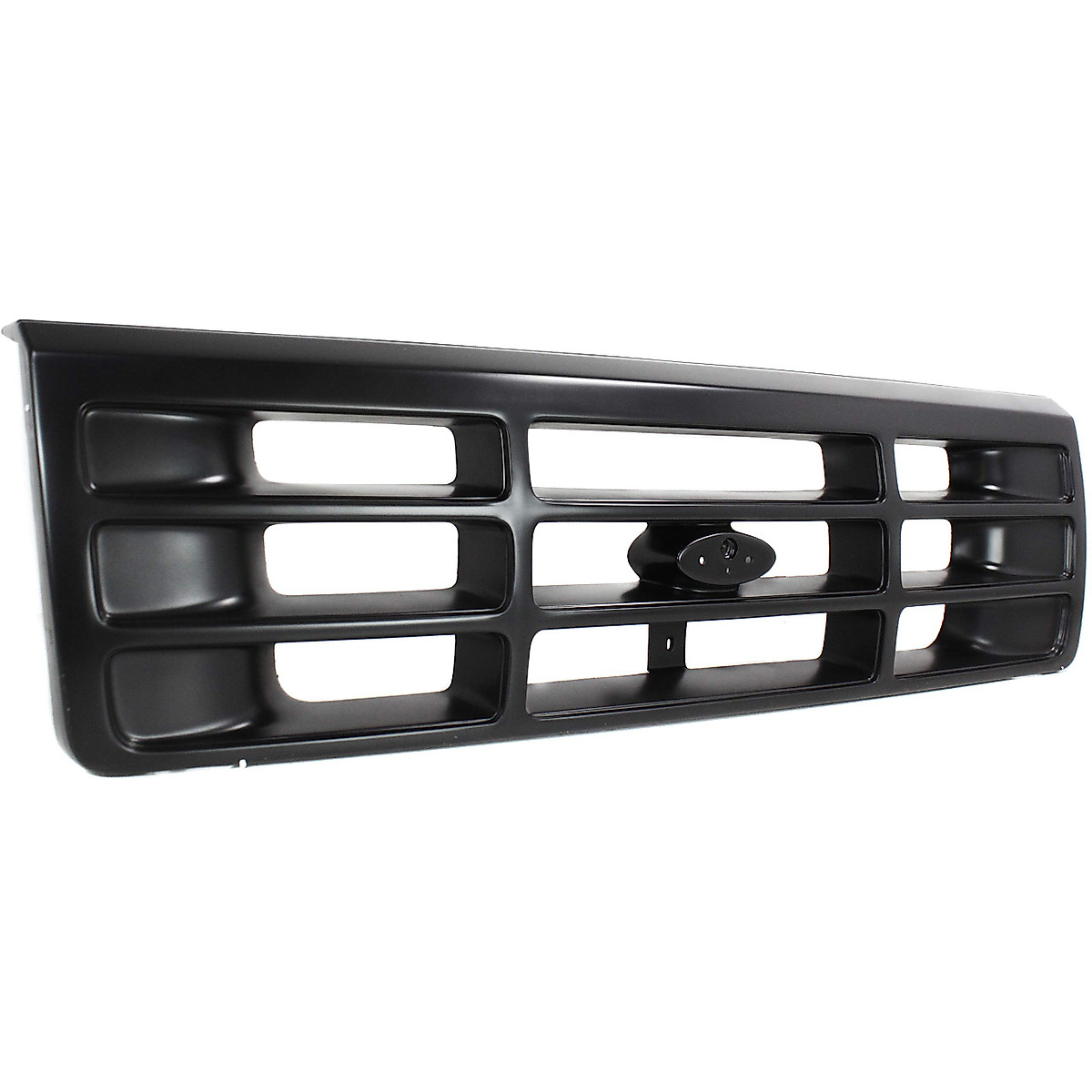 Evan Fischer Grille Assembly Compatible With 1992-1996 Ford Bronco, Fits 1992-1996 Ford F-150 Painted Black Shell and Insert Plastic Grille