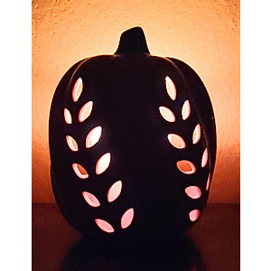 Yankee Candle Pumpkin Candle Holder for Large Jar Candles - Orange with Geometric Cutouts for Autumn Fall Halloween
