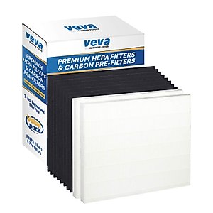 VEVA HEPA Filters Compatible with Coway Airmega AP-1512HH - 2 Pack HEPA Air Purifier Filters with 8 Charcoal Pre-Filters compatible with Coway Airmega 200M Air Purifier