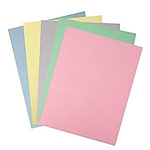 100 Assorted Colored Sheet Card Stock Paper - Vellum Bristol Cover, Copy Paper, Printer Paper, 67lb, 147gsm, 8.5" x 11", 20 Pieces of 5 Different Colored Paper (Pink, Blue, Green, Cream, Gray)