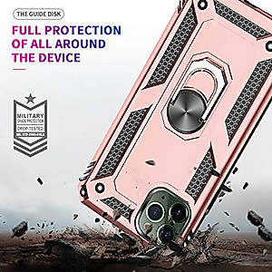 LeYi Compatible for iPhone 12 Pro Max Case with [2 Pack] Tempered Glass Screen Protector and Camera Lens Protector for Women Men, Military-Grade Phone Case for iPhone 12 Pro Max, Rose Gold