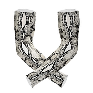 ZZXXB Snake Print Cooling Arm Sleeves UV Sun Protection Arm Cover for Men Women Cycling Outdoor Sports with Thumb Hole