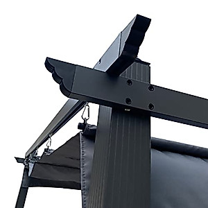 10x10 Ft Patio Pergola, Retractable Pergola with Canopy, Sunshelter Pergola for Gardens, Terraces, Backyard, Grey