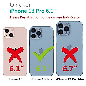 Threehundred for iPhone 13 Pro Case Magnetic Clear with Camera Lens Protector Full Protection MagSafe Electroplated Silicone Dust-Proof Net Shockproof Protective Case Cover 6.1 Inch - Black