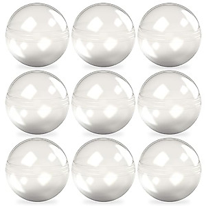 Capsule Vending Machine Round 50 pcs 2 inch - Gumball Machine Capsules Bulk Clear Container - Easter Basket Stuffers Birthday Gifts Pinata Stuffers DIY Craft Supplies - Clear Capsules Empty