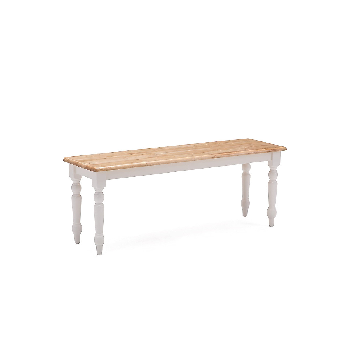 Boraam Farmhouse Bench, White/Natural 14 x 48 x 18