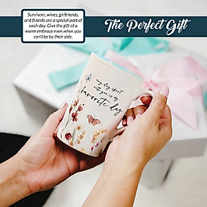 Pavilion - My Favorite Day 17-ounce Cup, Floral Pattern Coffee Mug, Butterfly Coffee Cup, Spring Summer Kitchen Ideas, Inspirational Gifts Microwave & Dishwasher Safe, 1 Count, Cream