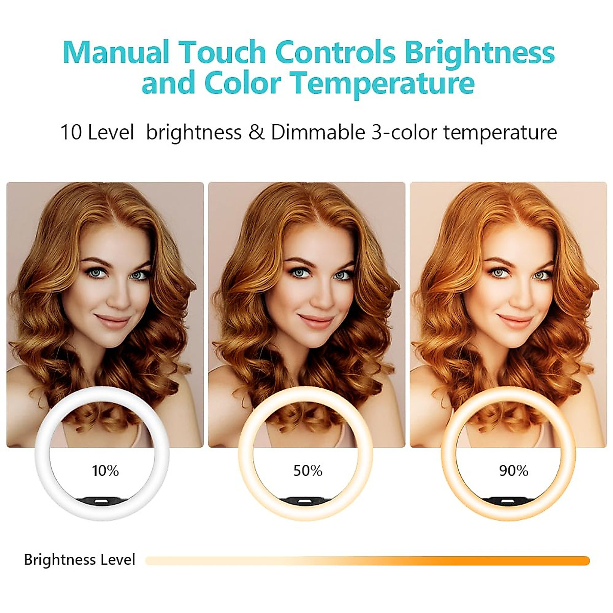 Sensyne 12'' Ring Light with 50'' Extendable Tripod Stand, LED Circle Lights with Phone Holder for Live Stream/Makeup/YouTube Video/TikTok, Compatible with All Phones