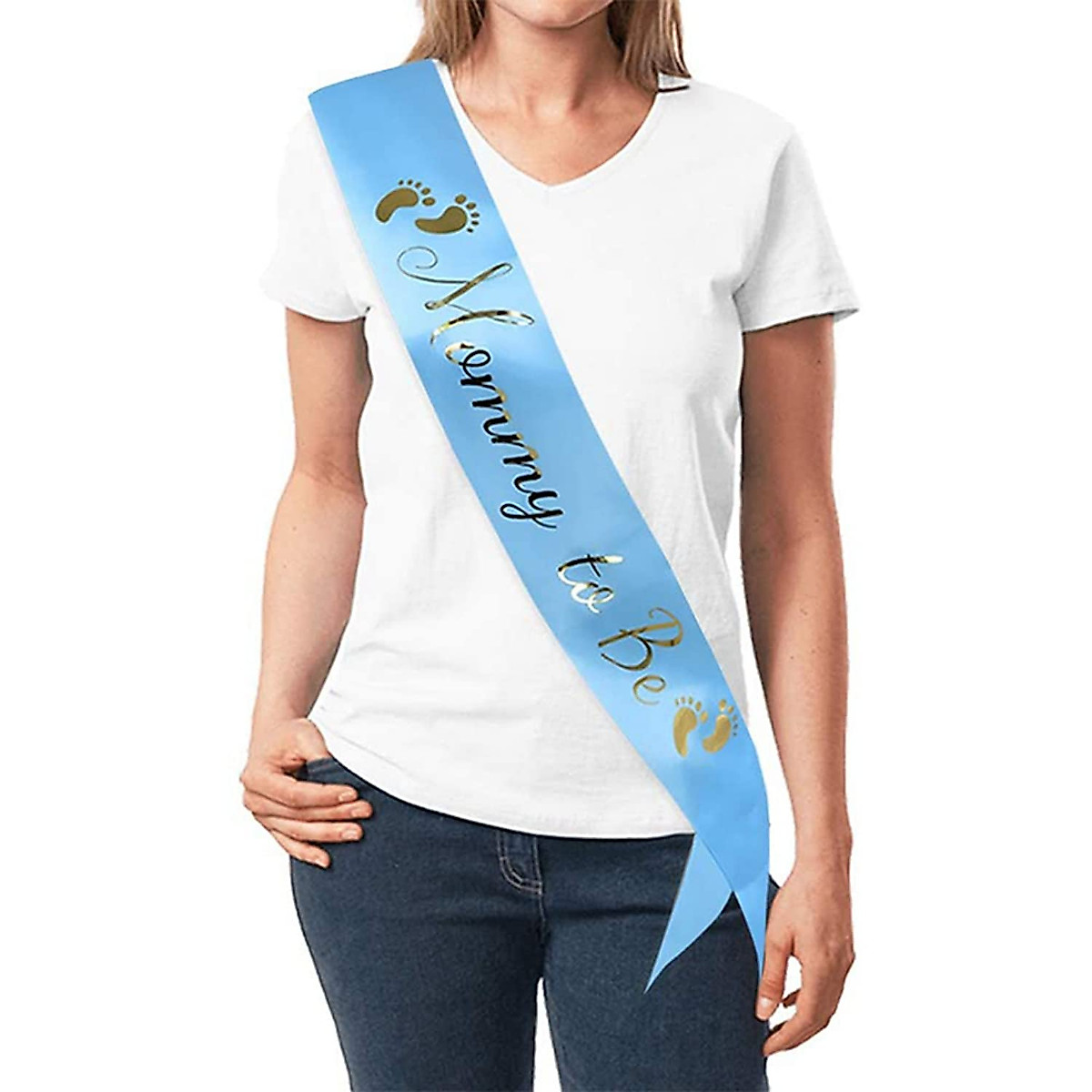 Yoinnt Sash and Badge for Boy - 'Mommy to Be' Sash and 'Daddy to Be' Pin Set, Decorations Sash, Ideal Gift for Gender Reveal/baby shower