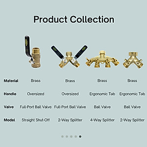 Fairview Heavy Duty Brass Garden Hose Splitter with HEX Connector (404-WV)