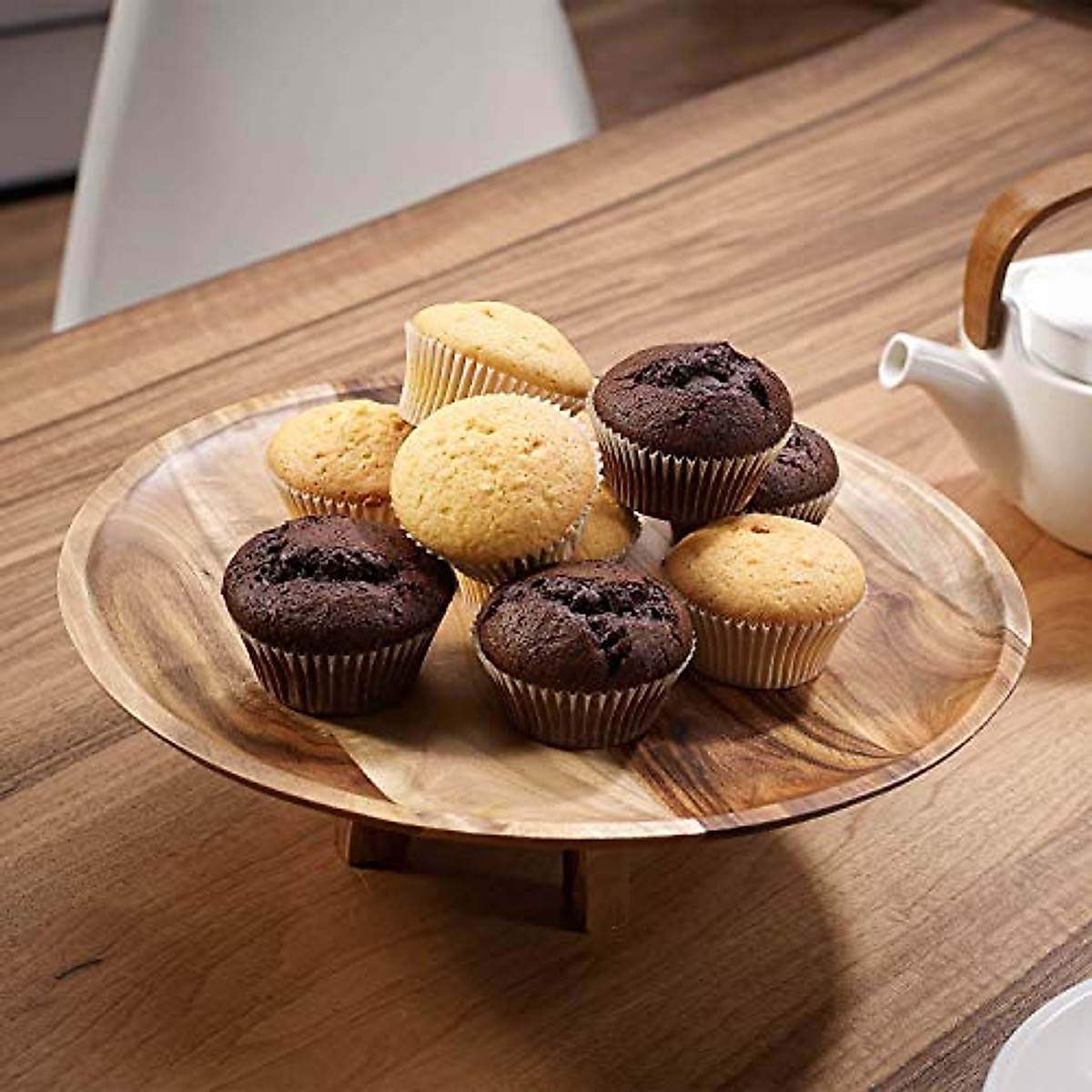 Villeroy & Boch Artesano Original Footed Serving Plate (Acacia Wood), 12.75 x 4 in, Brown