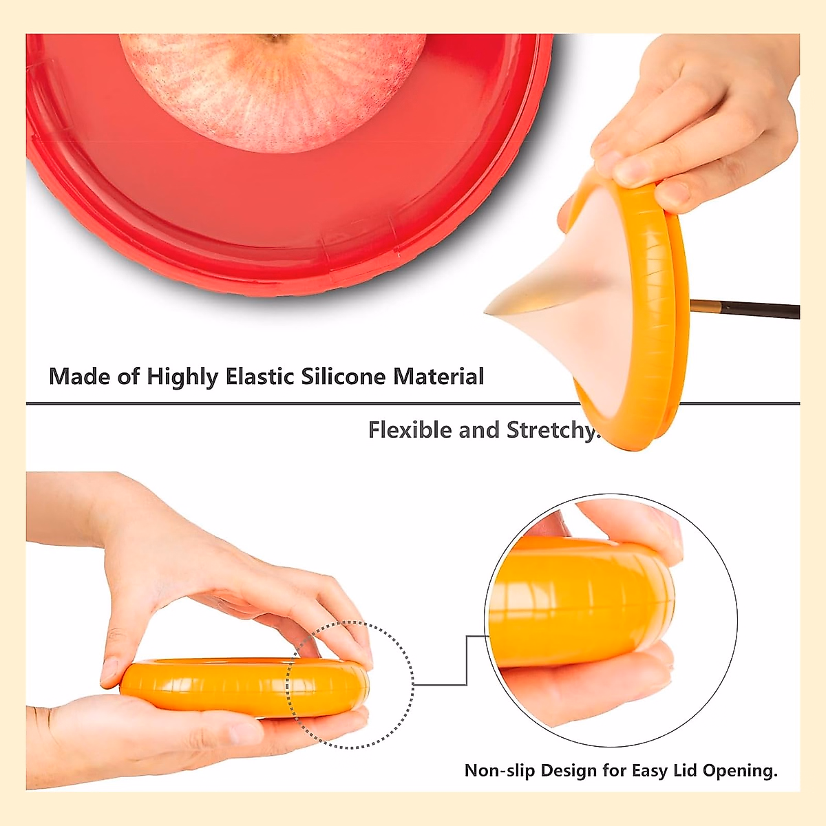 Silicone fruit storage box,Fruit and vegetable antioxidant storage box,Refrigerator silicone fruit and vegetable storage container set (4 pieces)