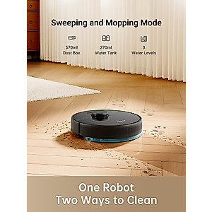 dreame D9 Max Robot Vacuum and Mop Combo, LiDAR Navigation, 4000Pa Strong Suction Power, 180mins Runtime, 2-in-1 Sweep and Mop, Compatible with Alexa