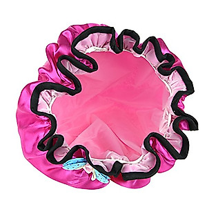 NKTM Girls Toddler Shower Cap, 2-Pack Cute Pink Shower Caps for Kids