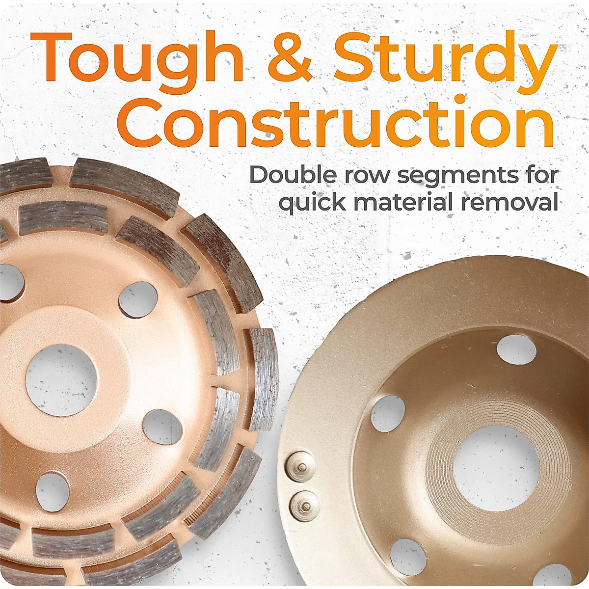 VARENO Diamond Concrete Grinding Wheel 5 inch for Polishing and Cleaning Stone Concrete Surface, Cement, Marble, Rock, Granite, and Thinset Removing, Angle Grinder Wheels Cup